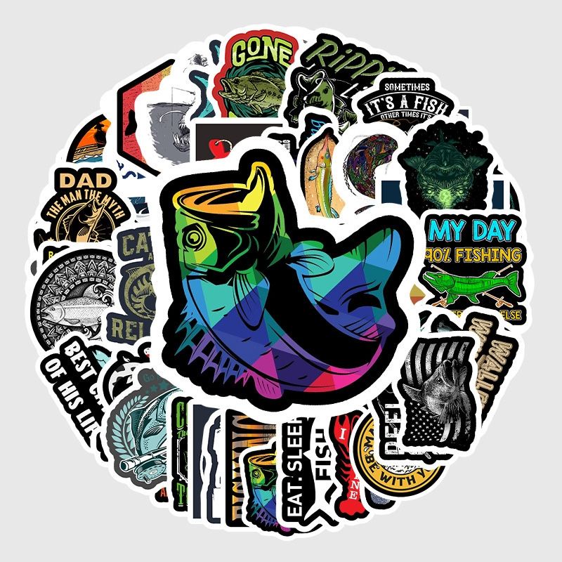 51 pcs Fishing Sticker / Stiker pancing / Pelekat / Sticker Ikan ...