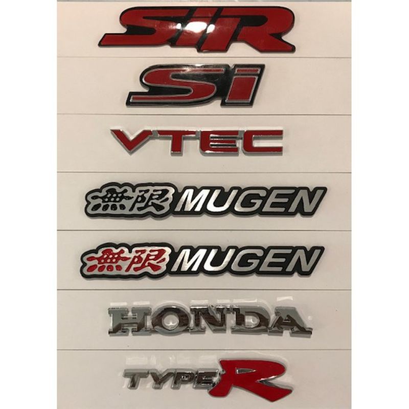 Honda Emblem Logo HONDA / SIR / Si / VTEC / MUGEN (Black/Red) / TYPE-R ...