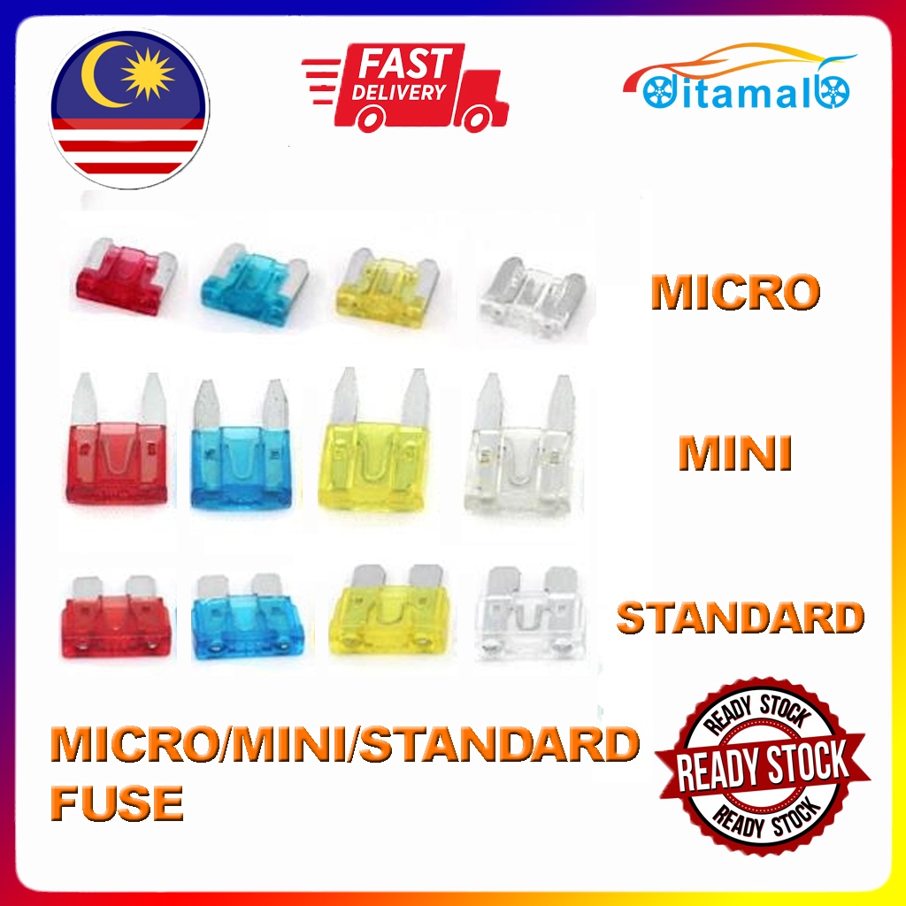 Micro size fuse/Mini Fuse/Standard Fuse/Fius Motosikal Kereta Lori/Fuse ...