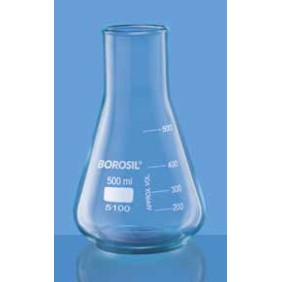 BOROSIL Flasks Erlenmeyer, Conical, Wide Mouth, 500 ml, as per ISO ...