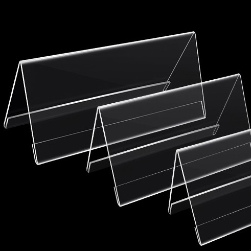 6 Pcs Acrylic Triangle Board Sign Display Holder V-type Thicken Double ...