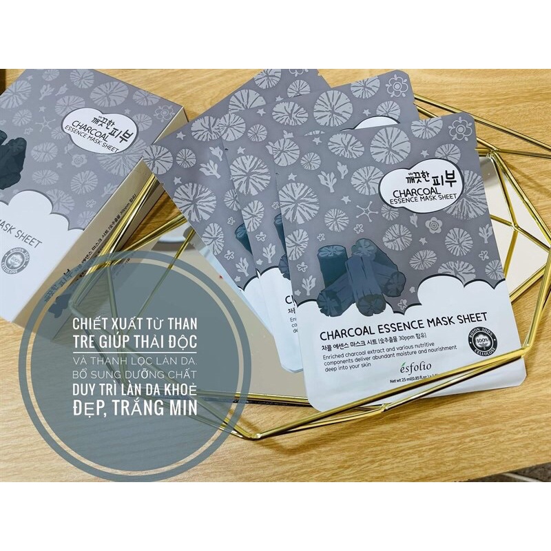 Esfolio Korean natural essence skin care mask (1 box of 10 pieces ...