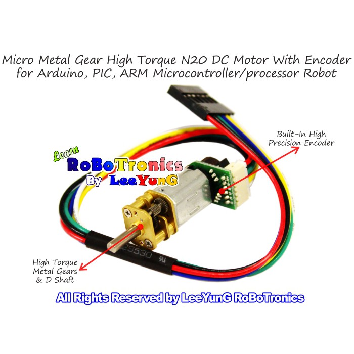 N20 Motor Encoder DC6V 100RPM Reducer Gear Motor High Torque Metal Gear ...