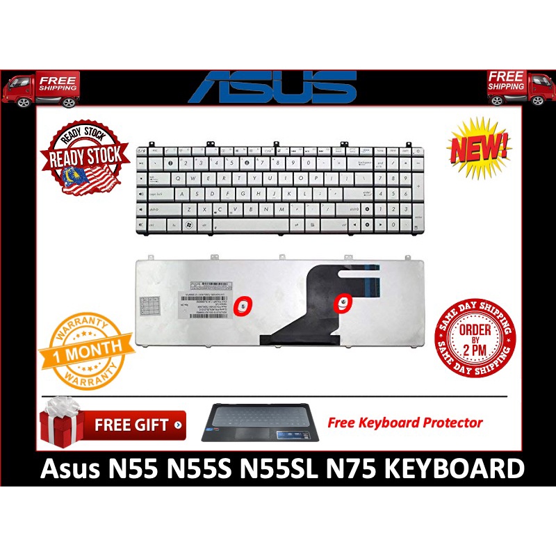 Asus N55 N57 N55S N75 N75S N75SL AENJ5U01010 0KNB0-7200US00 Silver ...