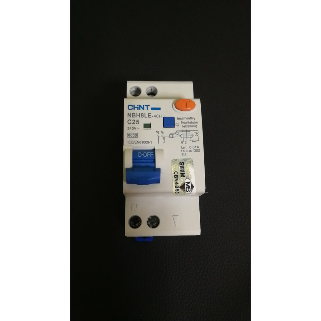 SIRIM CHINT NBH8LE-40 C25 1P+N RCCB IEC/EN61009-1Residual Current ...