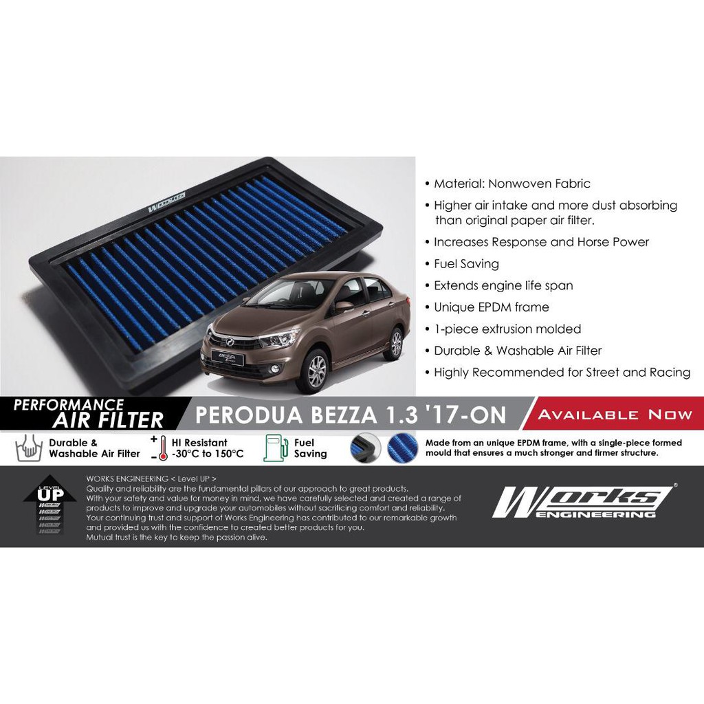 Perodua Bezza 1.3 Dual VVTi '16+ - Works Engineering Performance Air ...