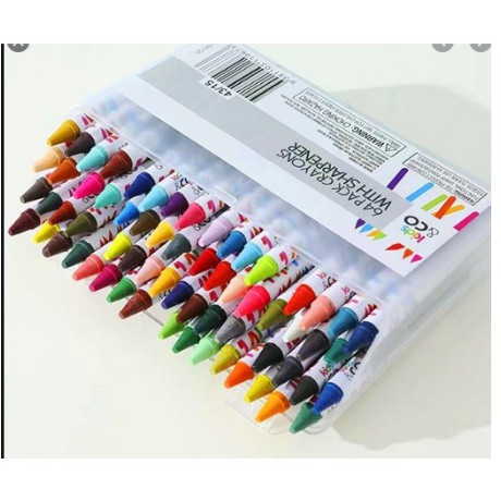 New model of 64-color absolutely safe crayons set with plastic box ...