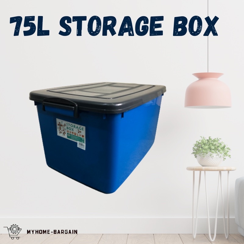 MYHOME | 75L PLASTIC STORAGE BOX | KOTAK SIMPANAN PLASTIK | STACKABLE STORAGE ORGANISER | KOTAK ...