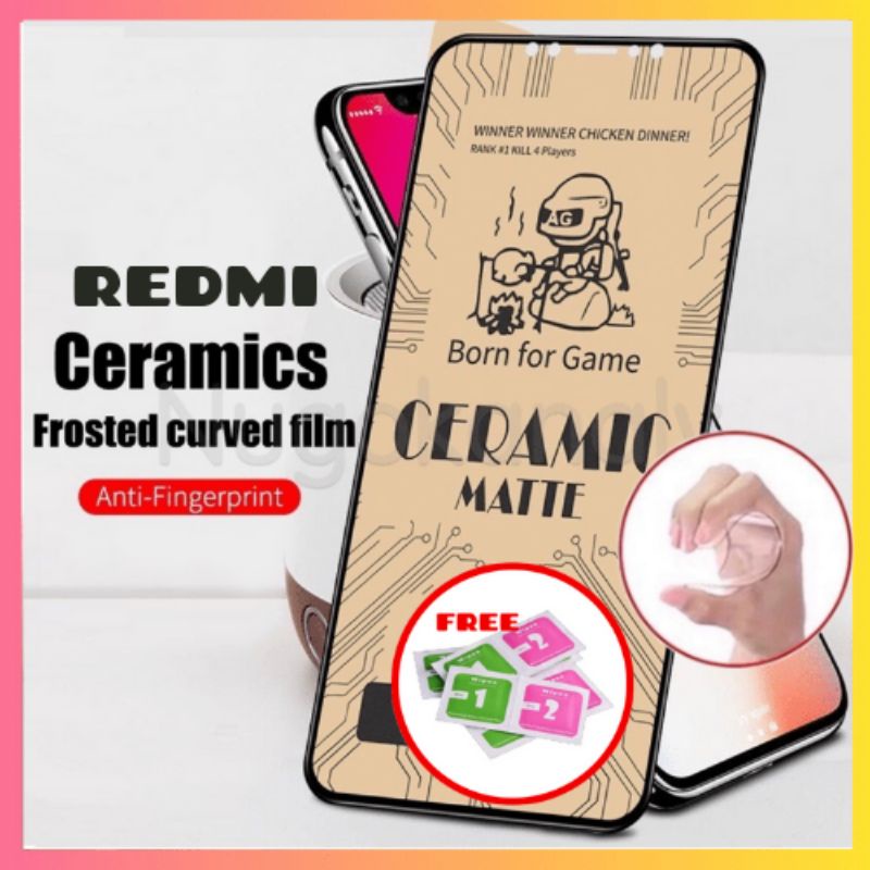 REDMI CERAMIC GAMING METT FULL REDMI 7 8 8A 9 9A 9C 9T 10 NOTE 10 NOTE ...