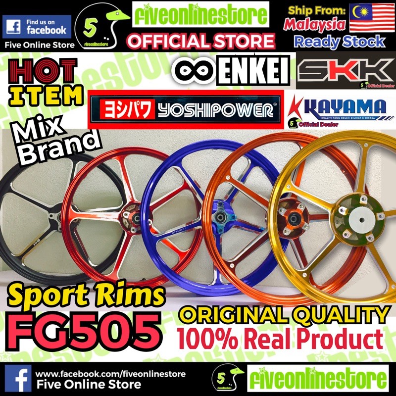 FG505 Racing Sport Rims SP505 Rim 1.4/1.6 FG511 SKK ENKEI LC135 Y15 Y16 ...
