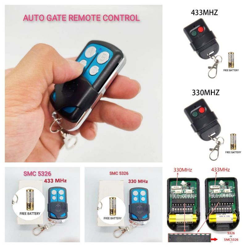 Heavy Duty Quality AutoGate House Door Remote Control Wireless IC Chips SMC5326 Frequency 330MHz ...