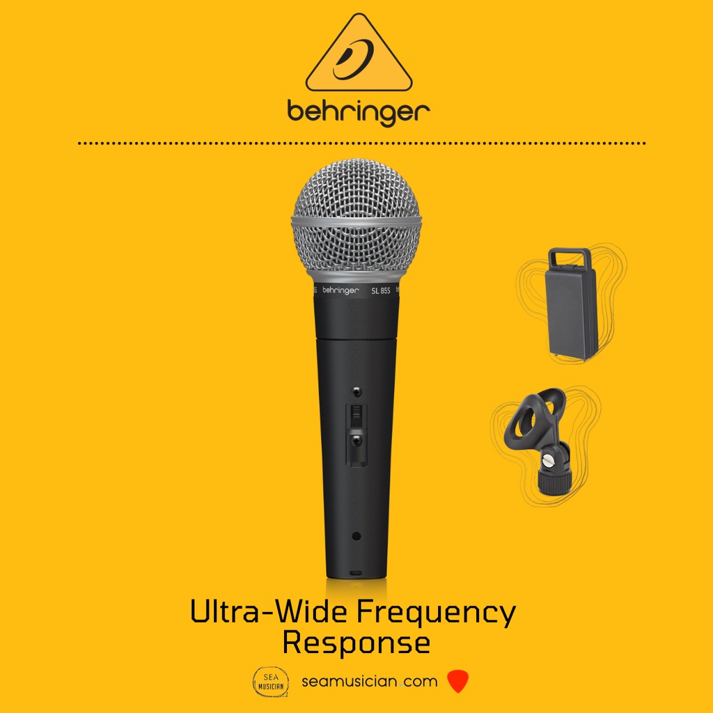 BEHRINGER SL85S DYNAMIC MICROPHONE CARDIOID, WITH MIC STAND ADAPTOR ...