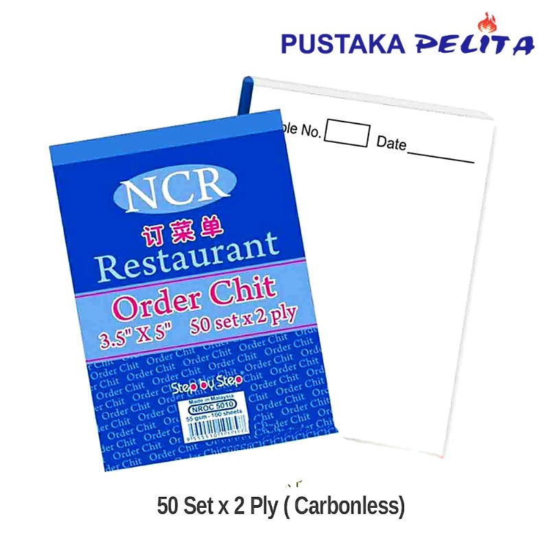 SBS NCR Restaurant Order Chit 3.5'x5' ( 2ply x50 sheets)/buku Order ...