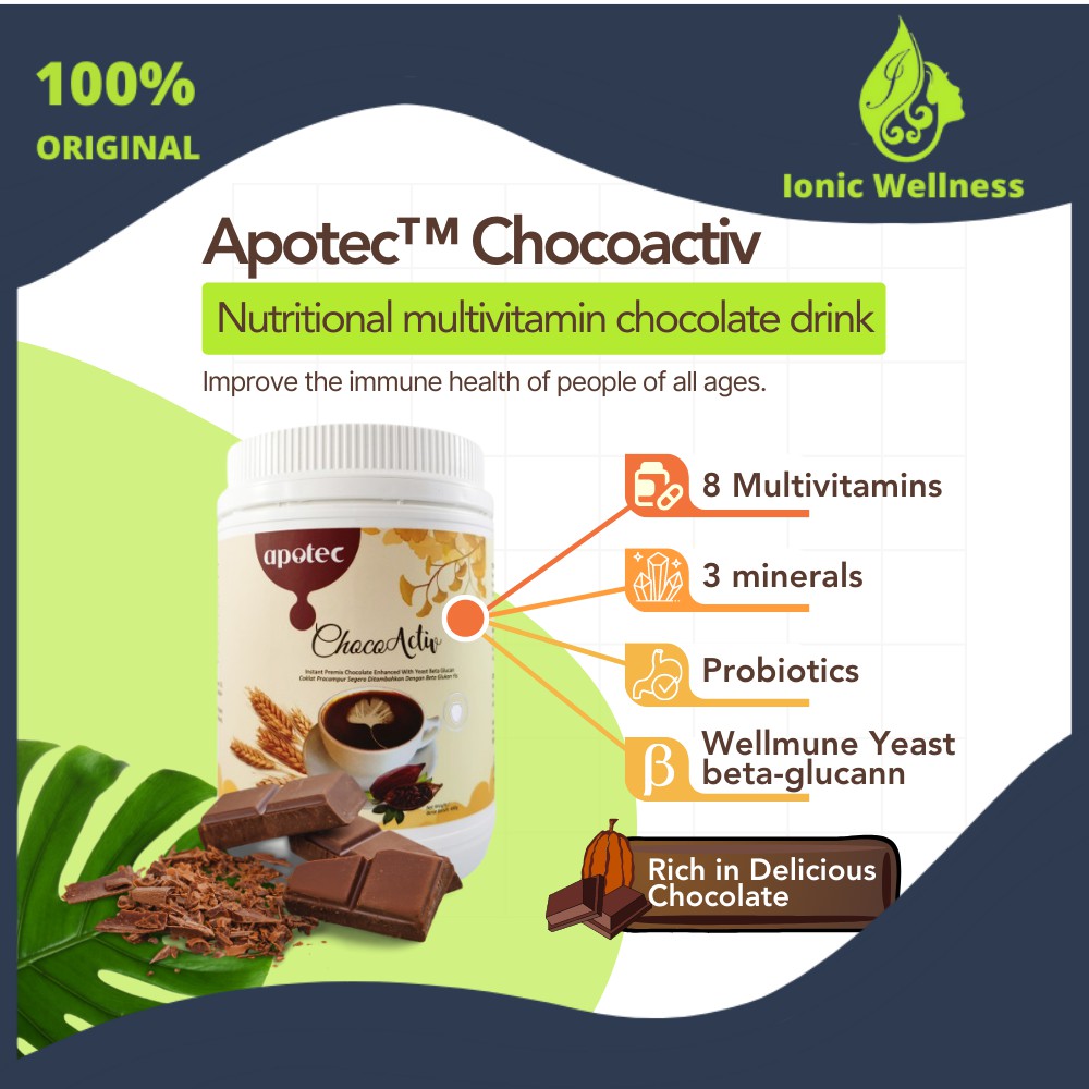 HALAL Apotec™ Chocoactiv 480g – Energy, Chocolate, Cocoa, Immunity ...