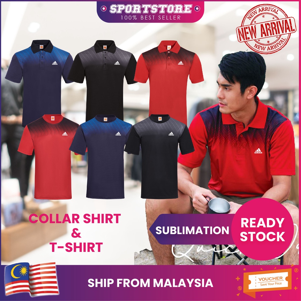 [NEW ARRIVAL] Adidas baju Sublimation Short Sleeve baju kolar Collar ...