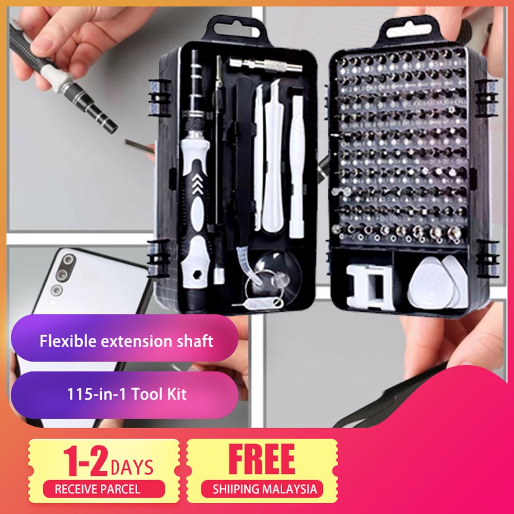 🔥 Ready Stock 🔥 Delly JN-115 Screwdriver 115 in 1 Multi-function Set Precision Mobile Phone ...