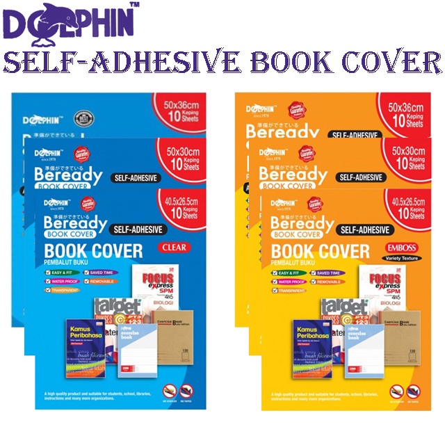 DOLPHIN SELF-ADHESIVE BOOK COVER (CLEAR/EMBOSS) | Shopee Malaysia