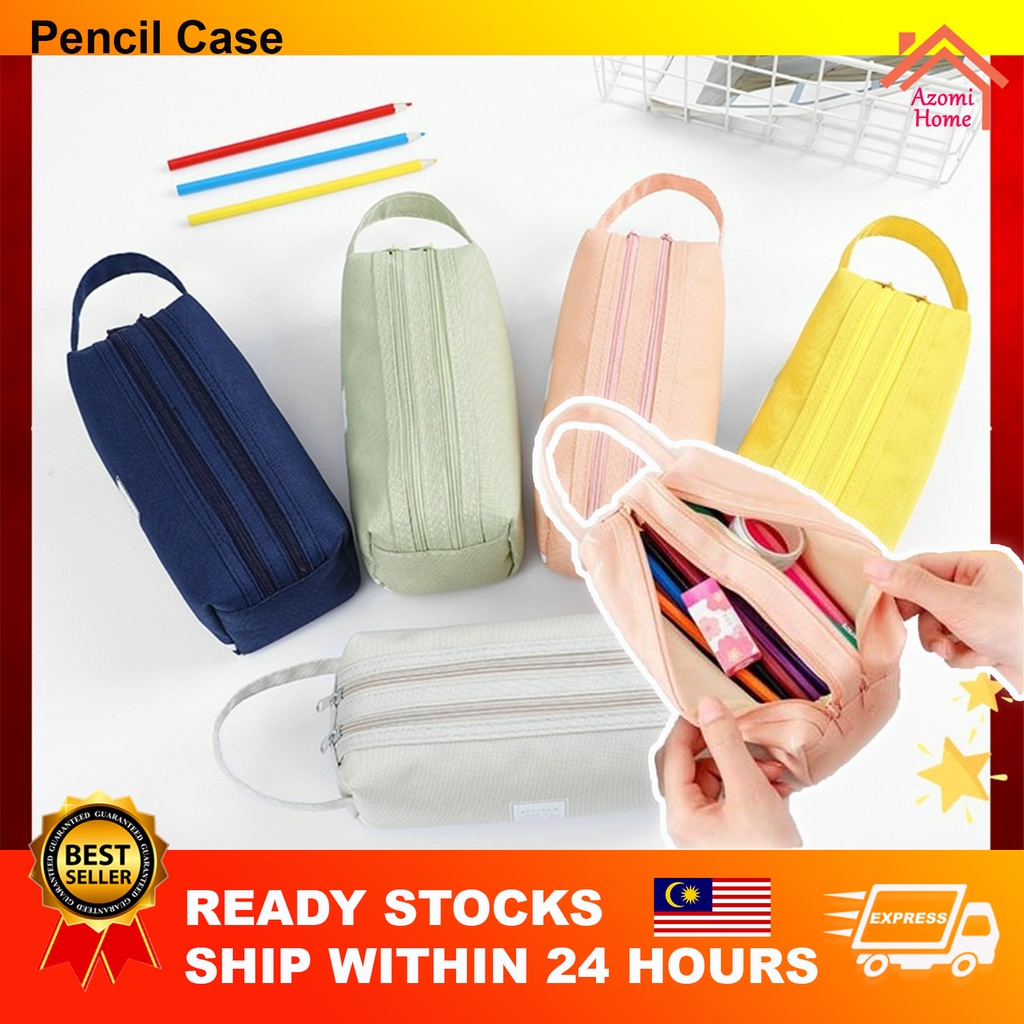 Double Layer Pencil Case Large Capacity Simple Pencil Holder Bag Makeup ...