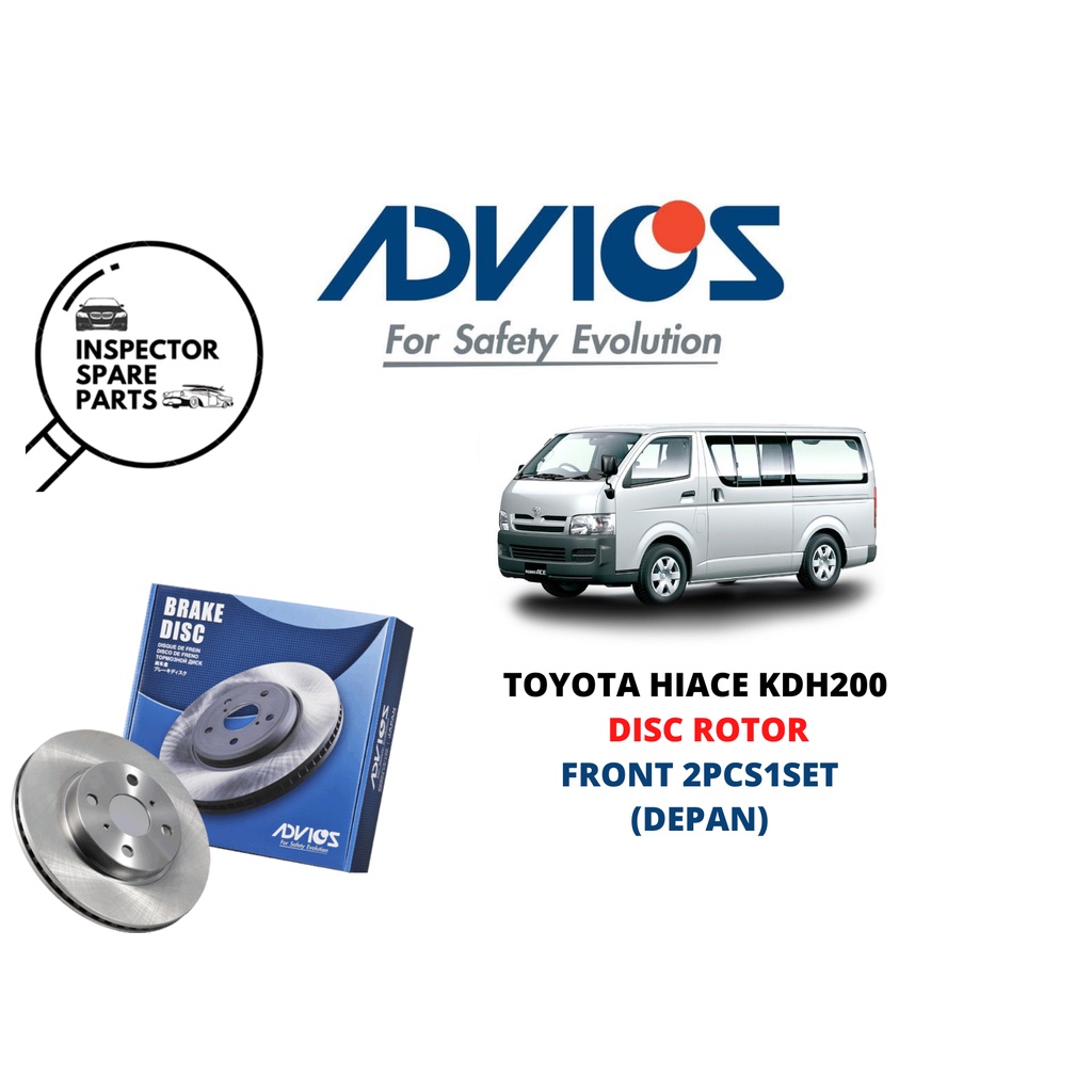 (2PCS1SET) 100% ADVICS AISIN TOYOTA HIACE KDH200 FRONT DISC ROTOR ...