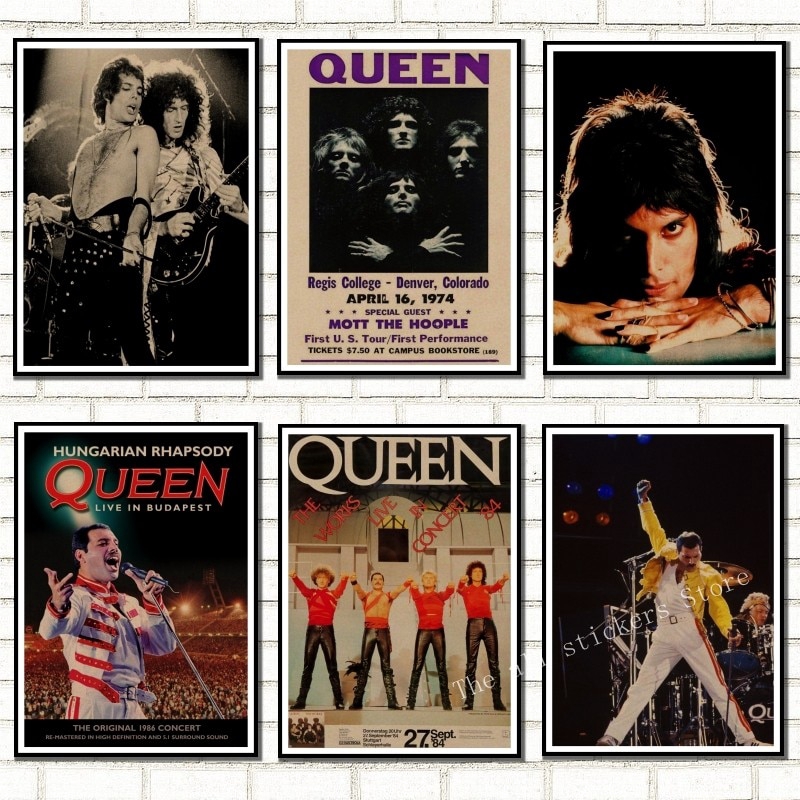 Queen Band Music Kraft Paper Poster Vintage High quality Printing ...