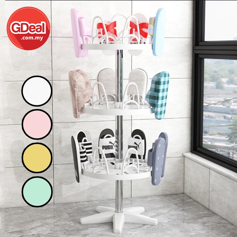 GDeal 3 Layers Drying Rack Indoor And Outdoor Hanging Shoe Rotatable Floor Standing Multi Layer ...