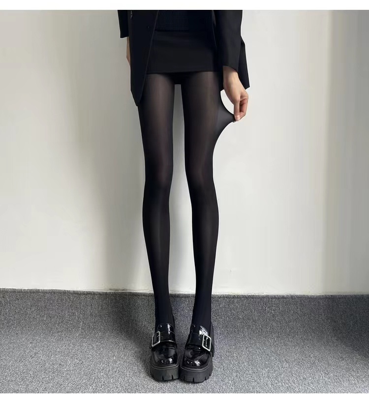 Steel Stockings Female Water Gloss Mask Sexy Black Silk Oily Pantyhose ...