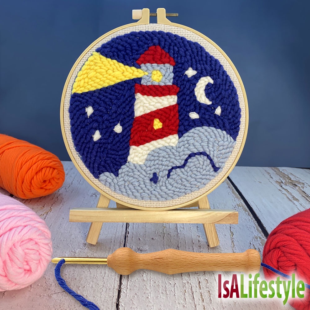 IsALifestyle DIY Punch Poke Needle Work Embroidery Pen Hoop Children ...