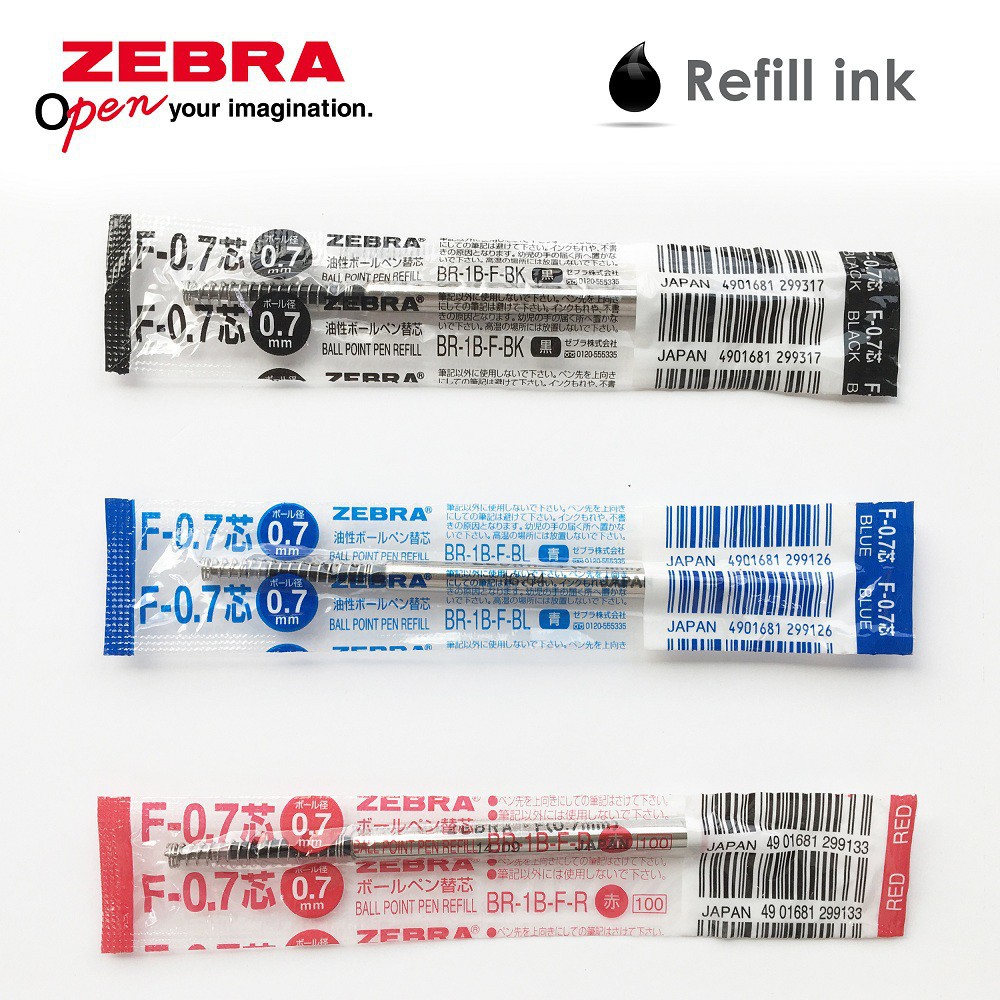 ZEBRA F 0.7 REFILL - BLACK, BLUE & RED | Shopee Malaysia