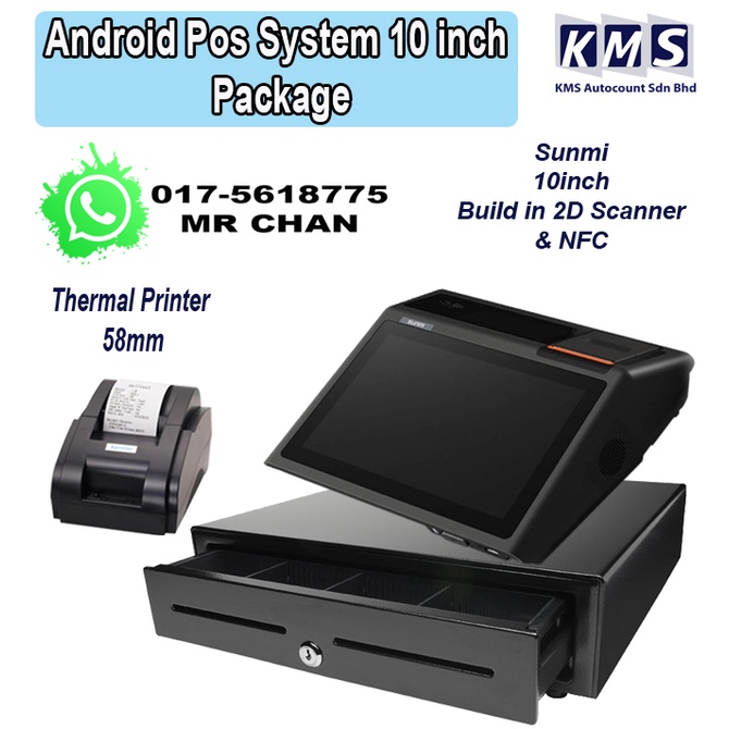 Sunmi Android Pos System 10inch Cash Register with Build in 2D Scanner ...