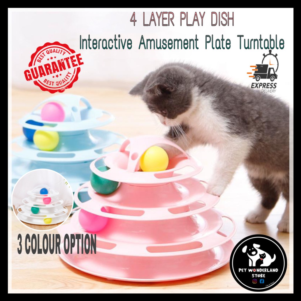 Pets Malaysia Cat Tower Japanese Pastel Ball Track 4 Layer Spinning Toy ...