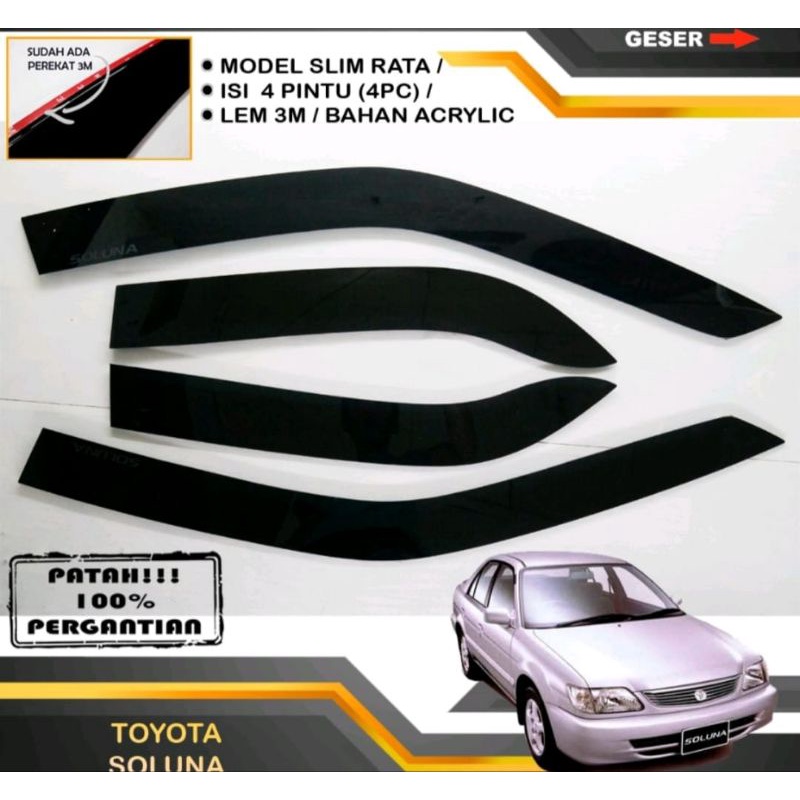 Soluna car door gutters 2000-2024 SLIM FLAT PLATE Model | Shopee Malaysia