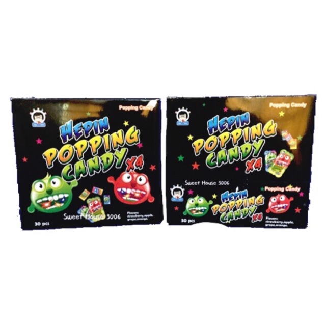 Hepin 14g x 30pcs Popping Boom Assorted Candy Childhood Snack Jajan ...