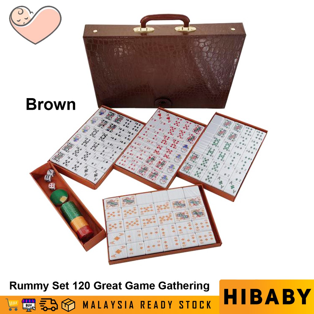 HIBABY RUMMY MAHJONG SET LAMI MAHJONG 120 TILES 4PLAYER 拉米 麻将 4人 拉美 ...