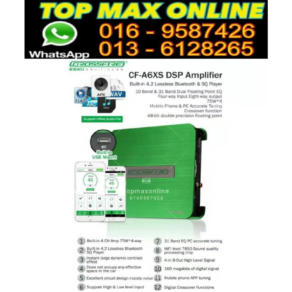 ⏩crossfire a6xs dsp with 4 channel amp | Shopee Malaysia