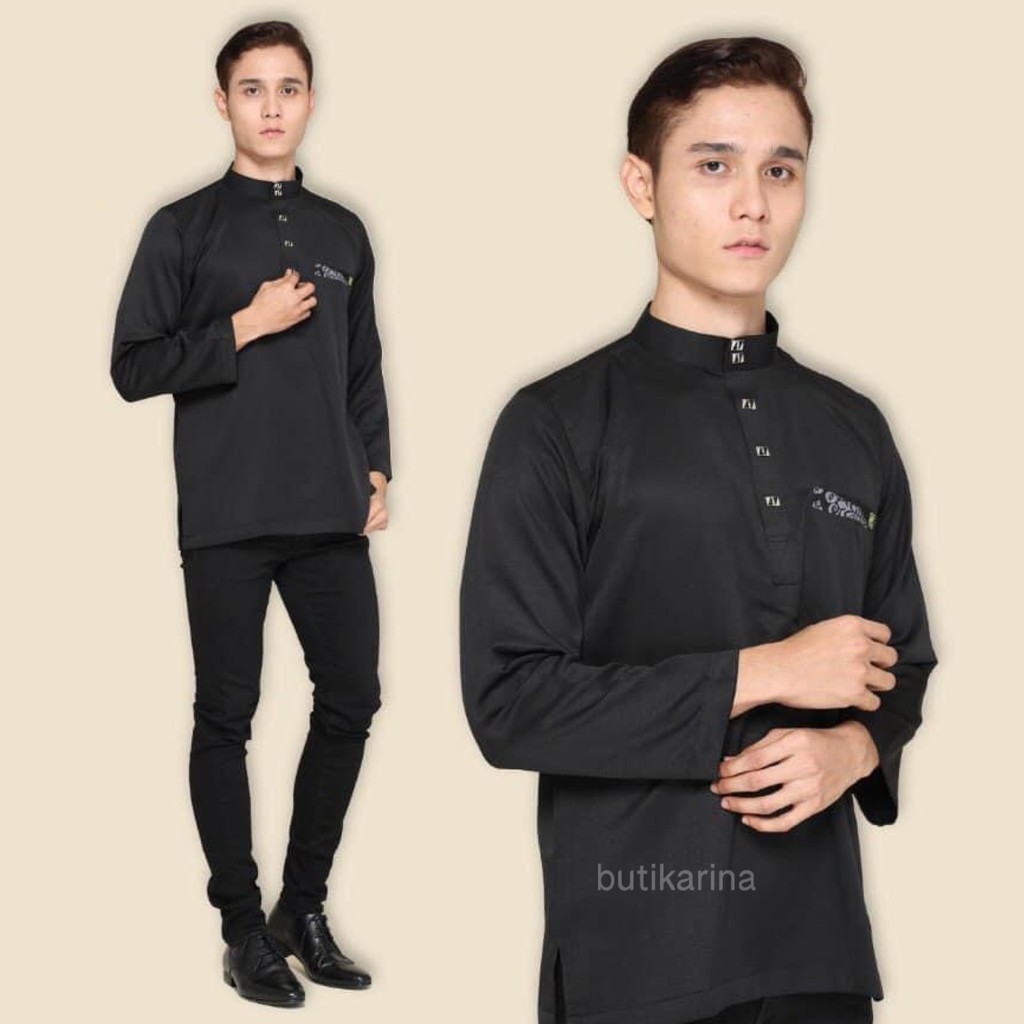 [size S-7XL] Kurta Moden Exclusive Hitam Ayah Anak Dewasa Budak Bayi ...
