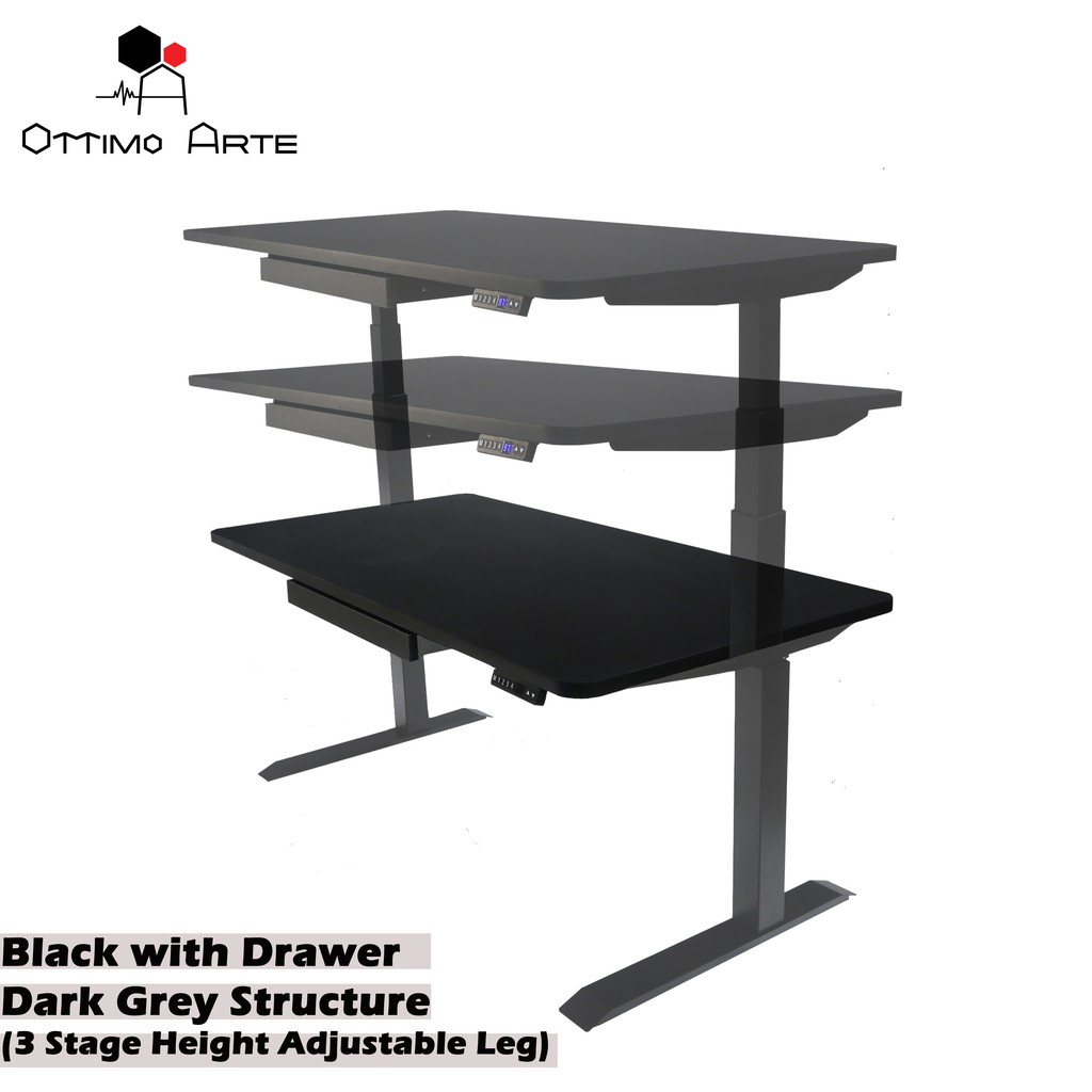 150cm x 75cm Premium Height Adjustable Table(3 lifting columns ...