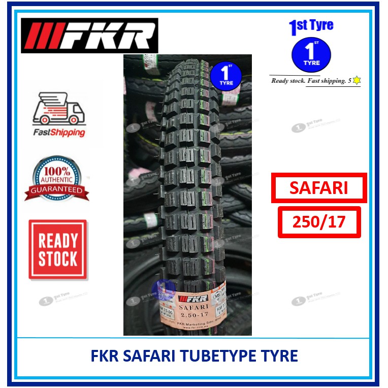 TAYAR FKR MOTORCYCLE TYRE SAFARI (MOTO CROSS) 250-17, 2.50-17 TUBE TYRE ...