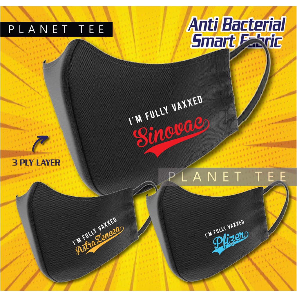 [Planet] Pfizer Astra Sinovac I'M FULLY VAXXED PFIZER 3 Ply Washable ...