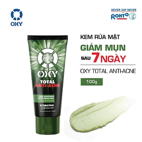 OXY Total Anti Acne Oxygen Anti Acne Cleansing Cream (100g) | Shopee ...