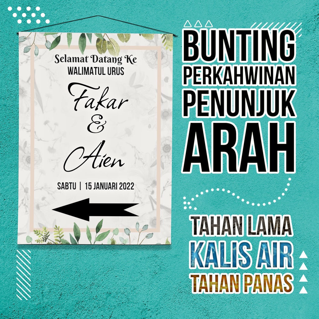 Banner Bunting Paip Penunjuk Arah Perkahwinan Tunang Event Walimatul Urus | Shopee Malaysia