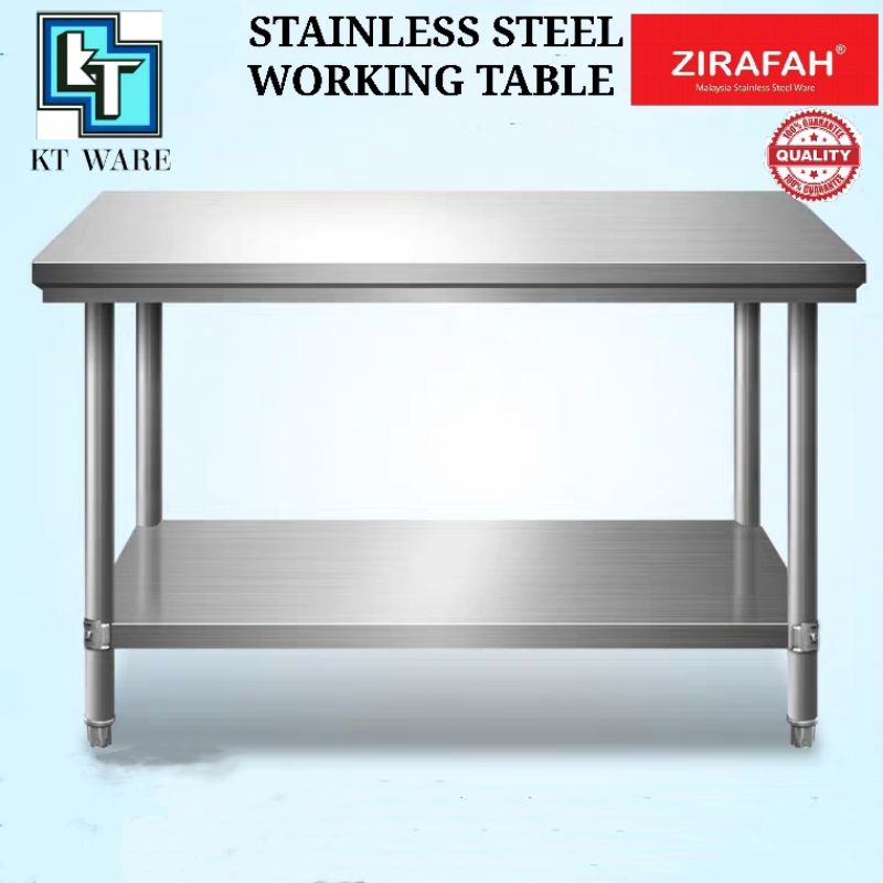 KT WARE 2 Tier Stainless Steel Kitchen Working Table Storage Rack Heavy ...