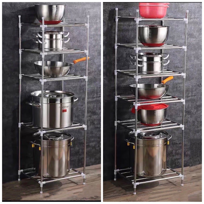 Multi Layer Stainless Steel Rack Kitchen Shelf Racks Pot Lid Racks ...