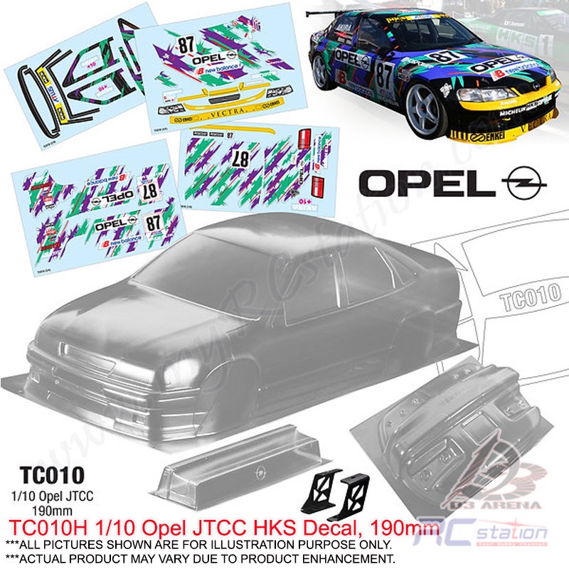 Team C Racing Clear Body Shell TC010 1/10 Opel JTCC (Width 190mm ...