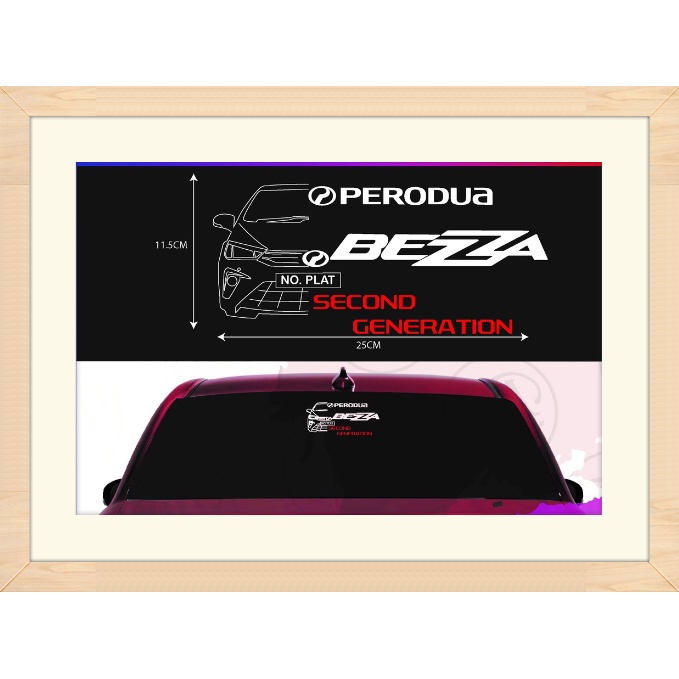 PERODUA BEZZA SECOND GENERATION SHAPE&WORDS HIGH GRADE Sticker KI00085 ...