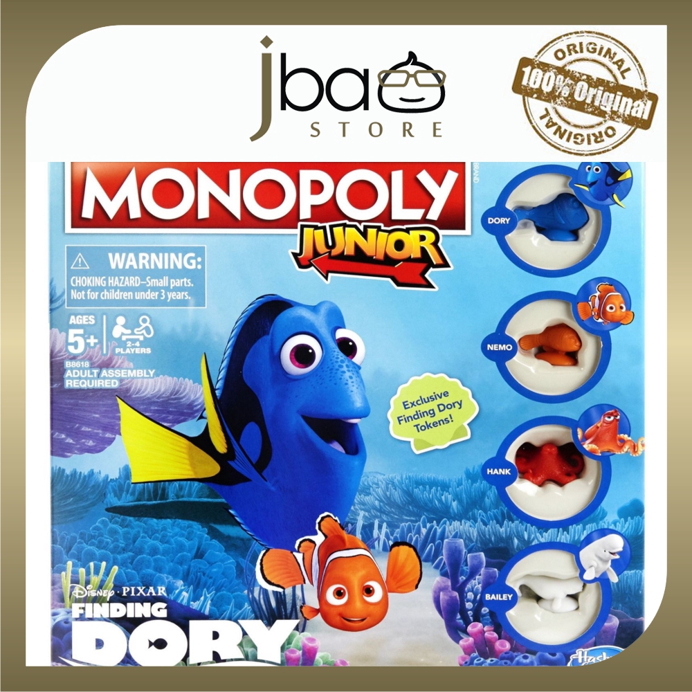 Hasbro MONOPOLY Disney Pixar Finding Dory Monopoly Junior Board Game ...