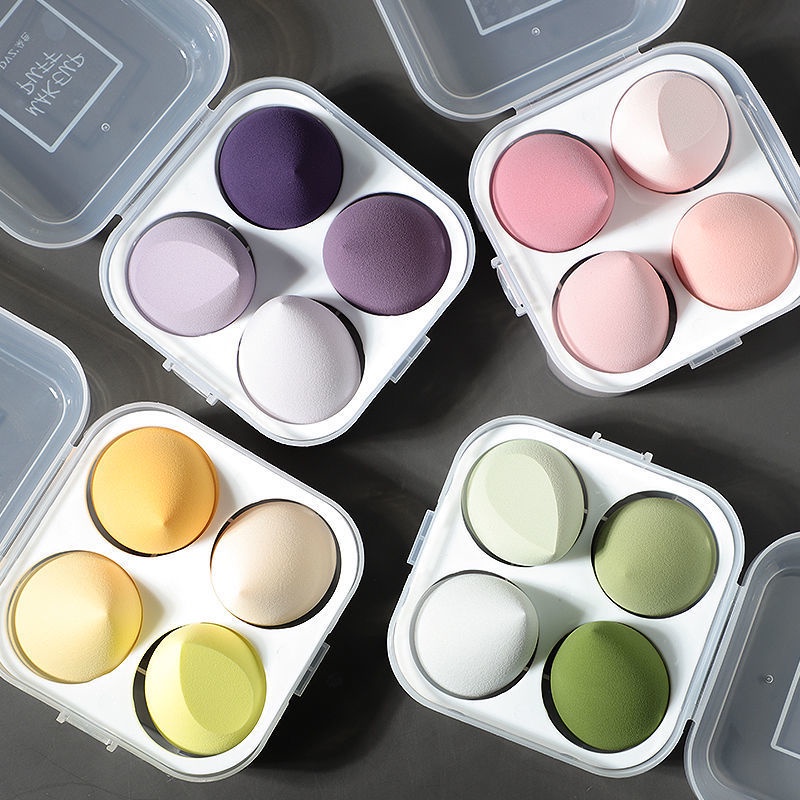 4pcs/set Makeup Sponge Powder Puff Wet & Dry Makeup Ball Beauty Egg ...