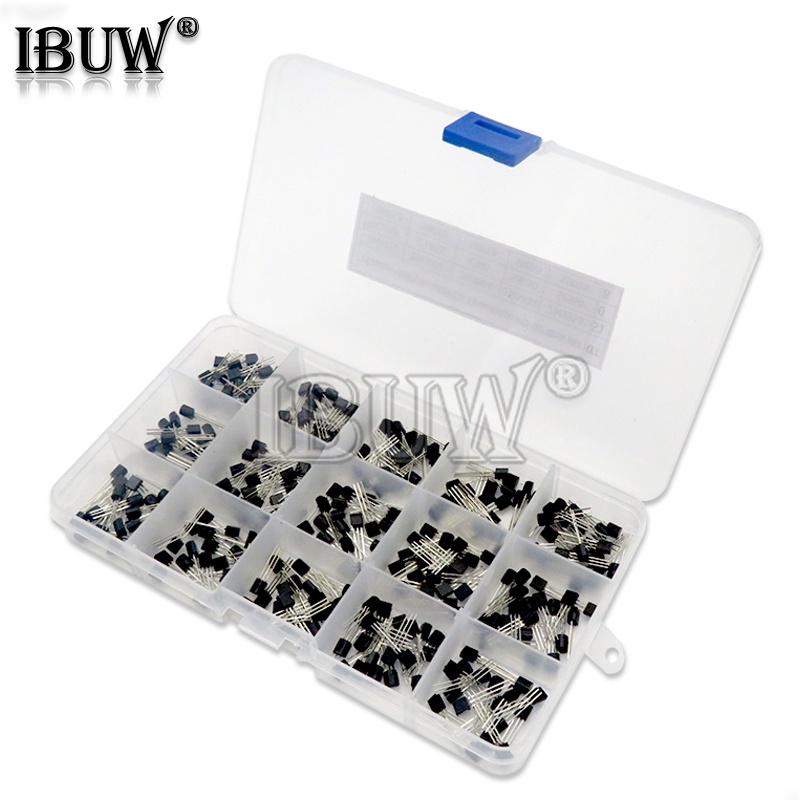 600PCS 15Value x 40Pcs Transistor TO-92 Assortment Box Kit Transistors ...