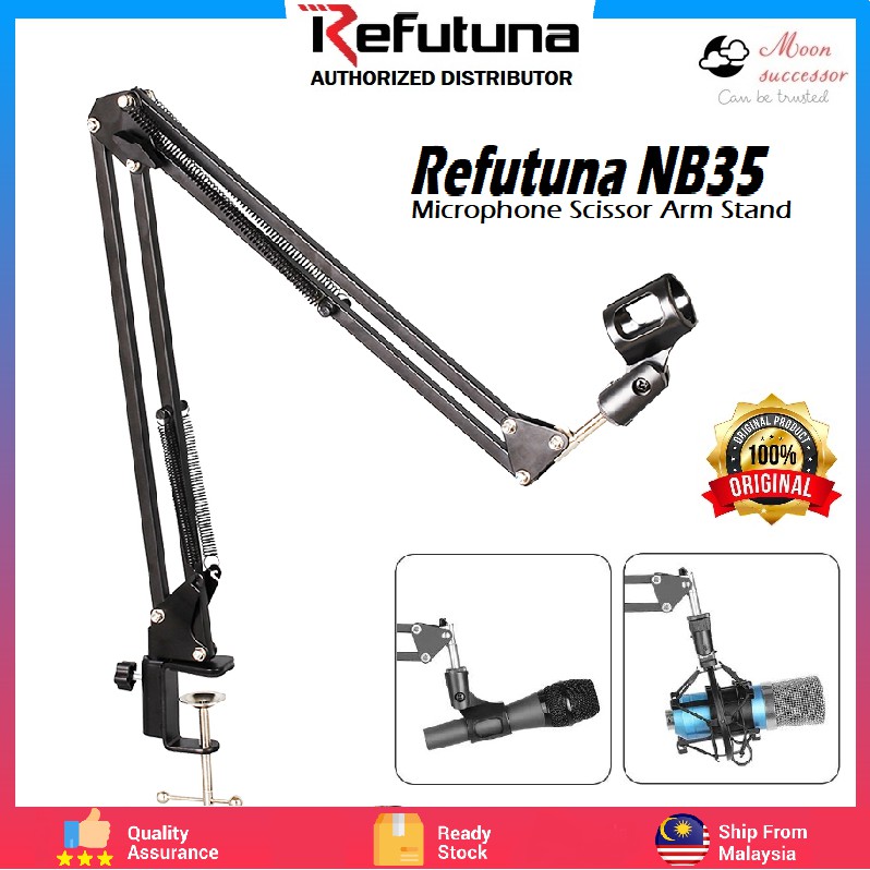 Refutuna NB-35 Mic Stand Table Mounting Clamp With Boom Arm Mic Arm ...
