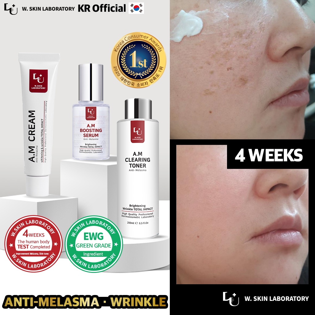 【W.SKIN LAB OFFICIAL】 AM (Anti-Melasma) Line Toner 250ml/ Serum 30ml ...
