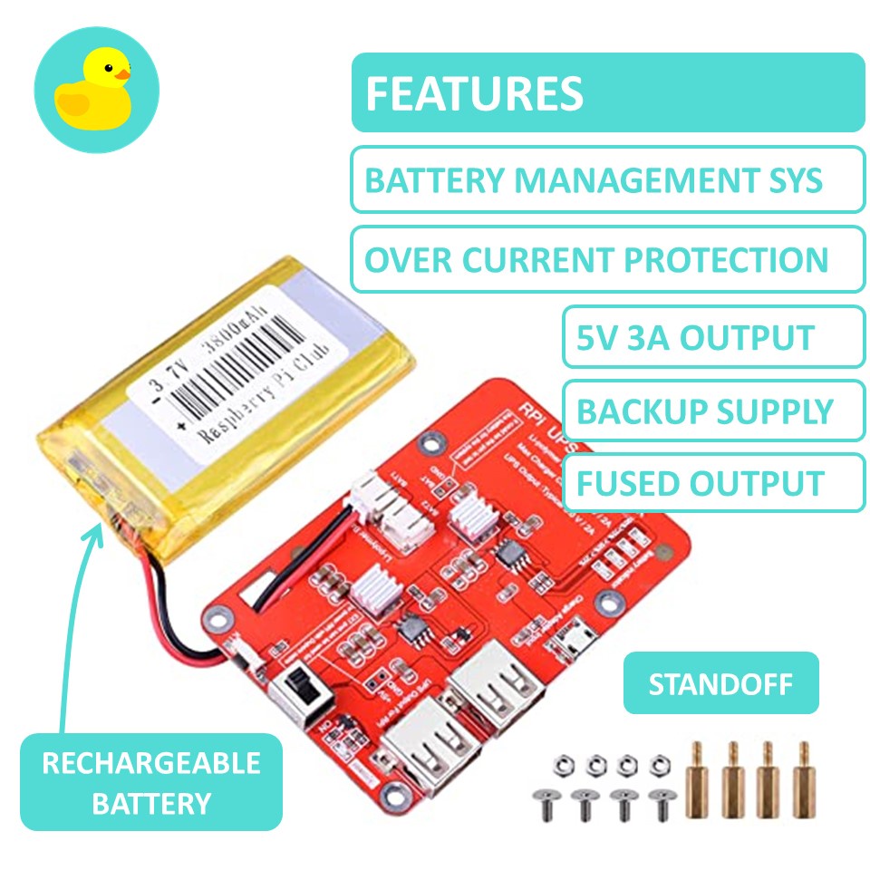 Lithium Battery Power Supply UPS Expansion Board For Raspberry Pi 3B ...